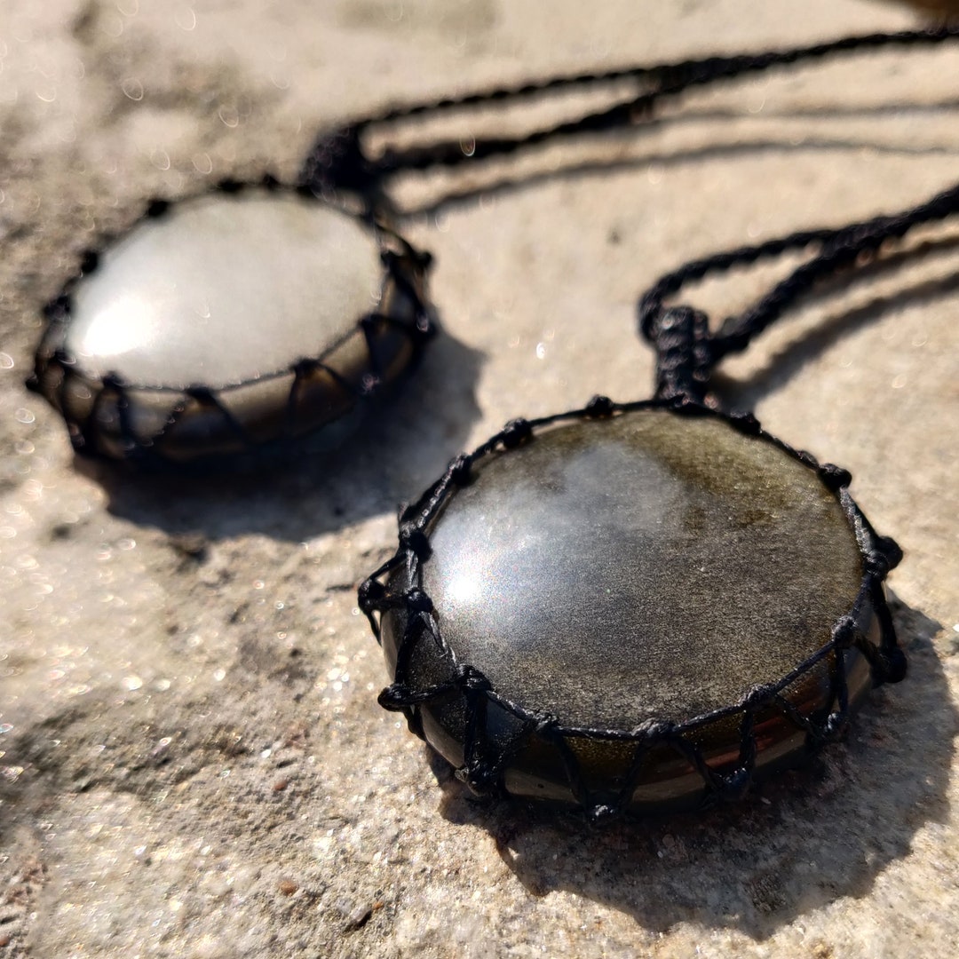 Gold Fire Obsidian Necklace, Golden Obsidian Sun Necklace- Sun Stone ...