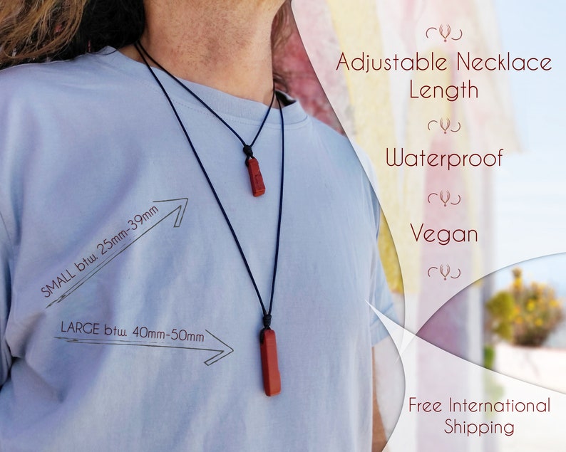 Red Jasper Pendant Red Necklace for Men Natural Stone | Etsy