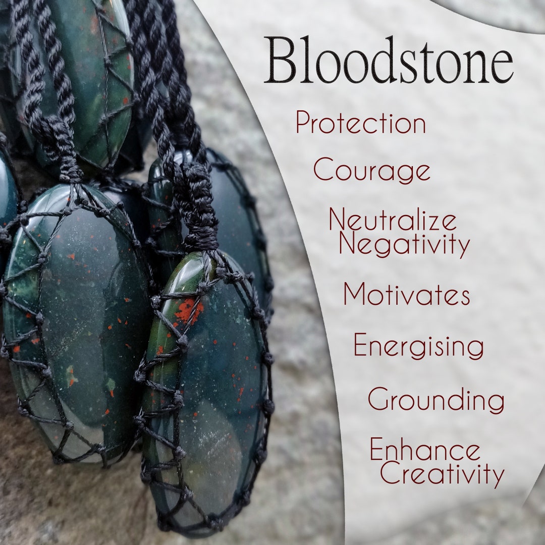 Bloodstone Pendant, Deep Green Jewelry, Men's Boho Necklace, Protection ...