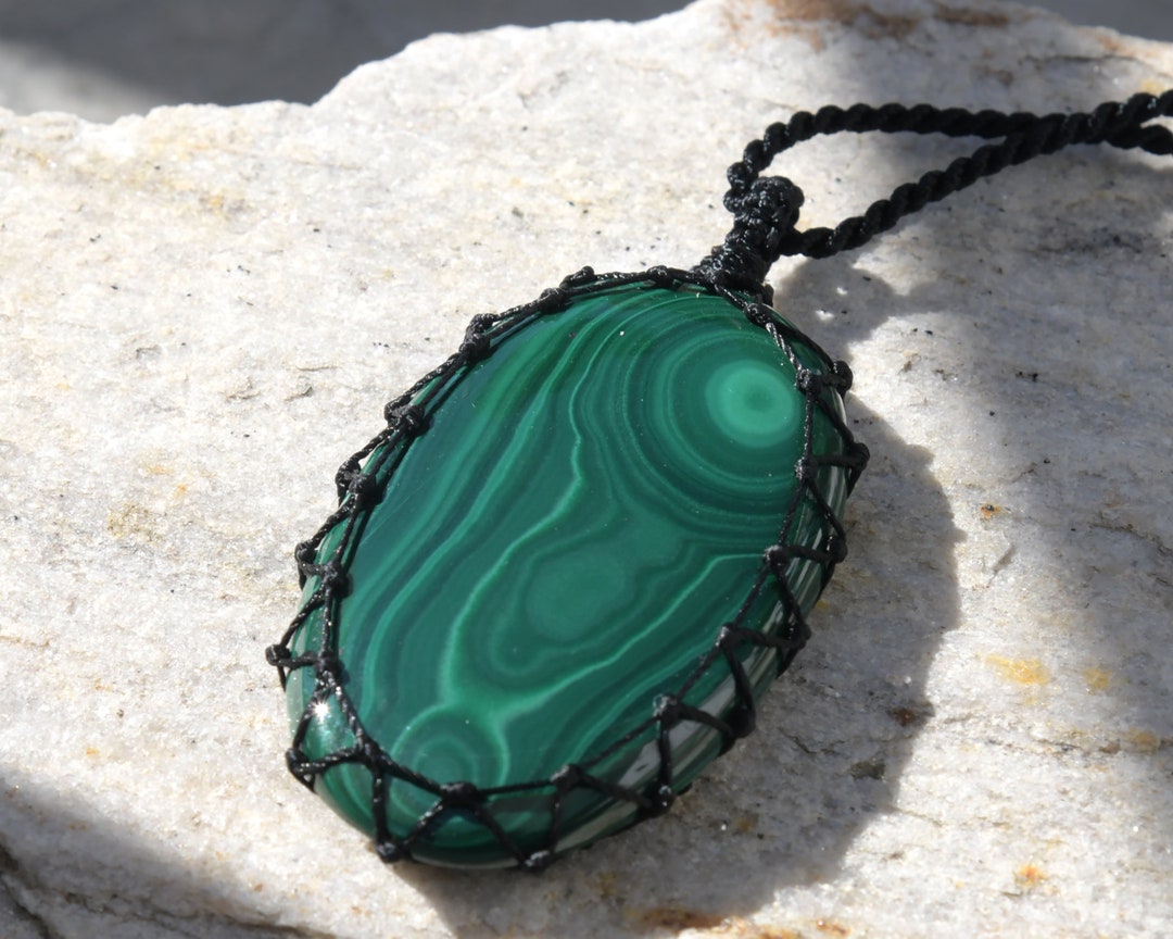 Buy Large Green Malachite Stone Jewelry Women's / Men's Online in India ...