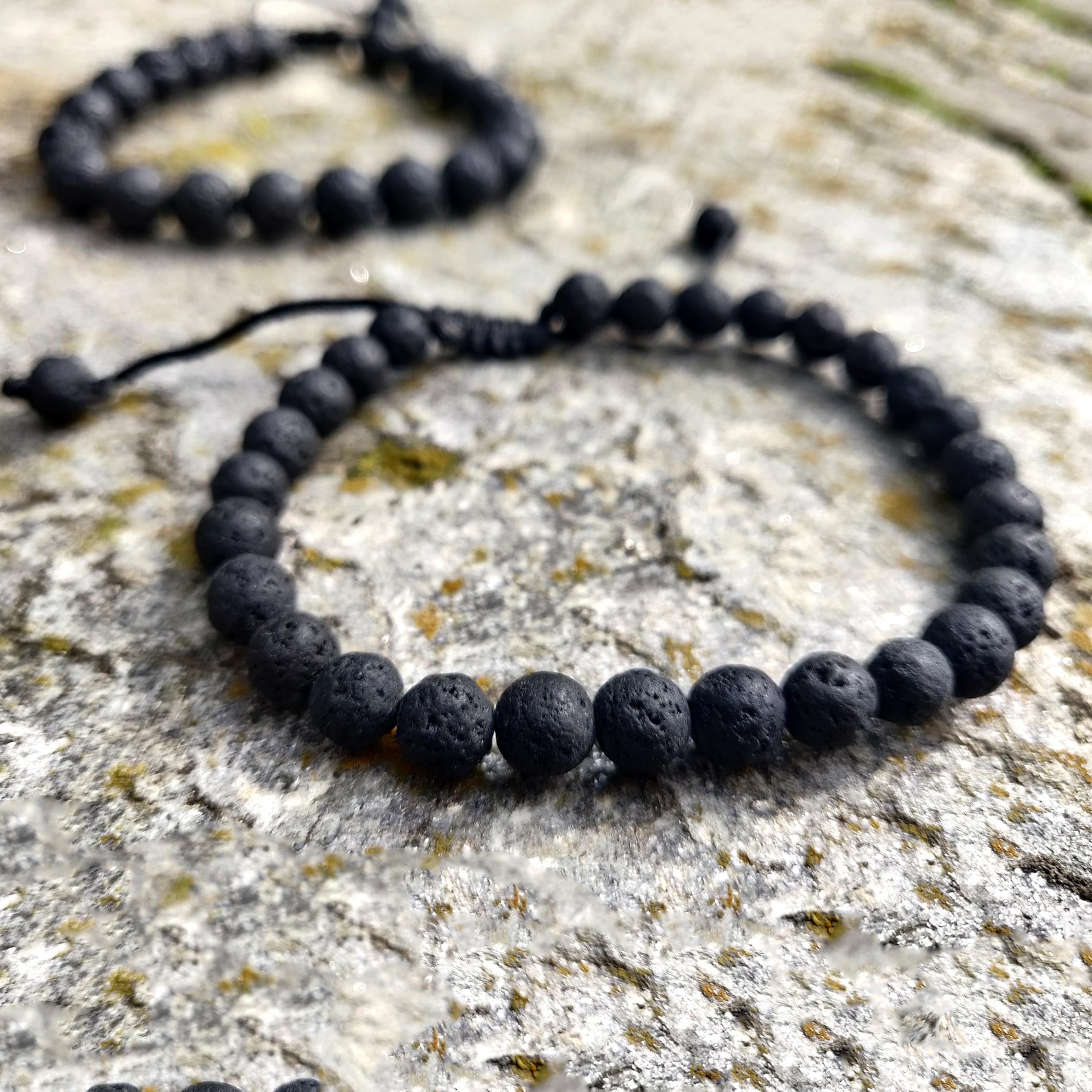 Lava Rock Bracelet, Viking Jewelry for Men and Women, Natural Lava ...