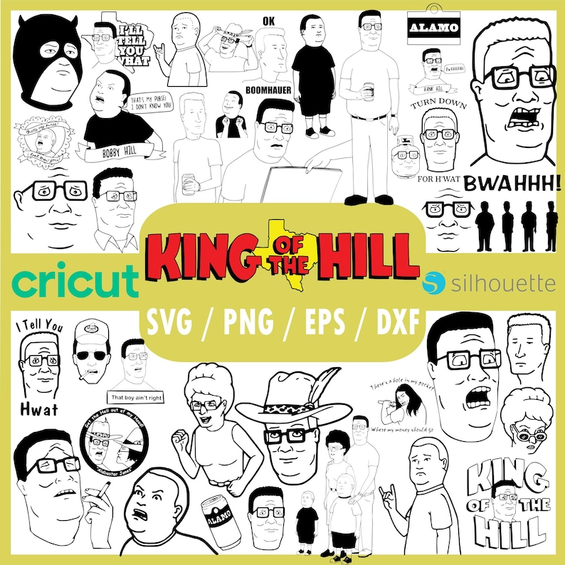39 SVG King of the Hill Mega Bundle | Hank Hill, Arlen Texas, Funny ...