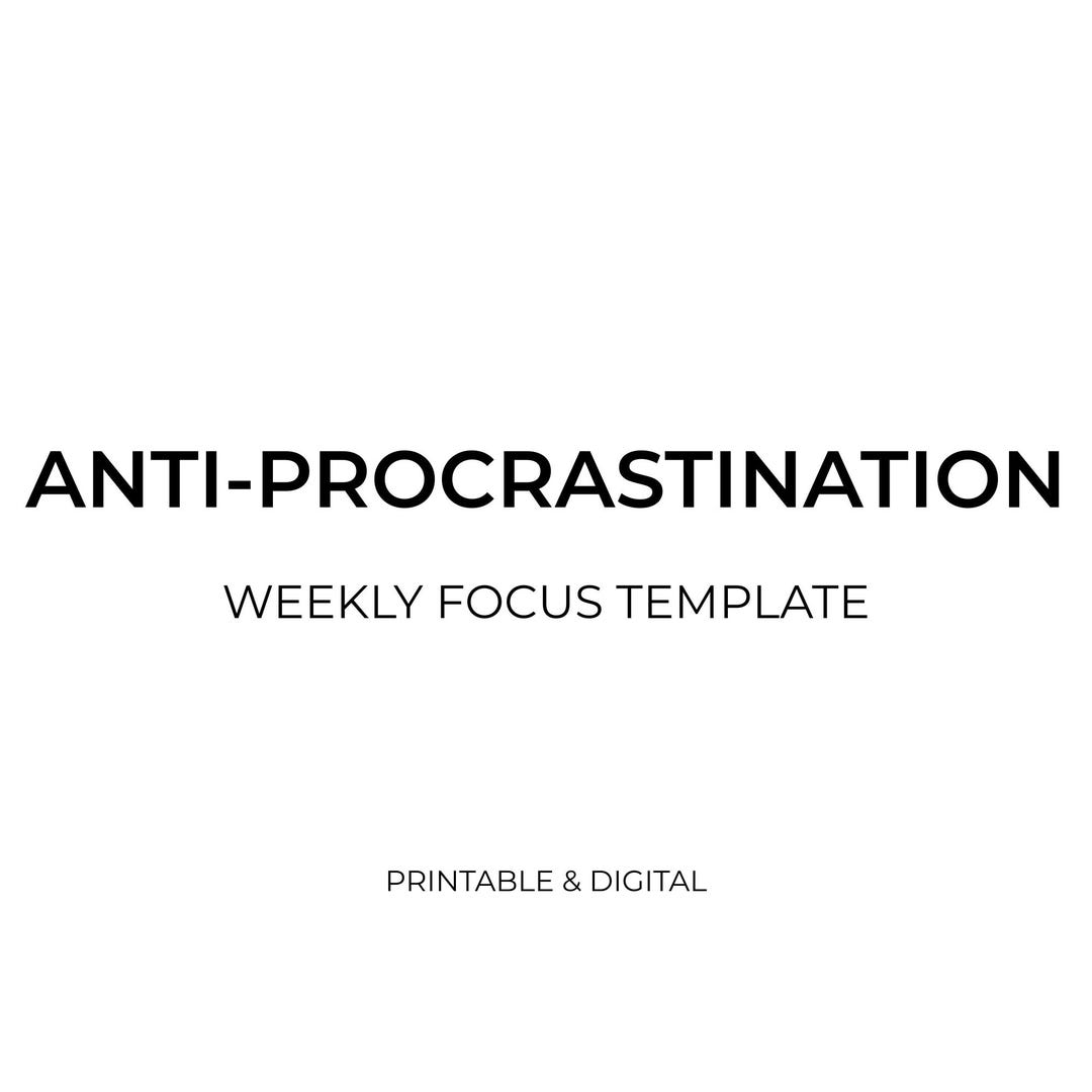 Anti-procrastination Weekly Planner | Focus & Productivity Template ...