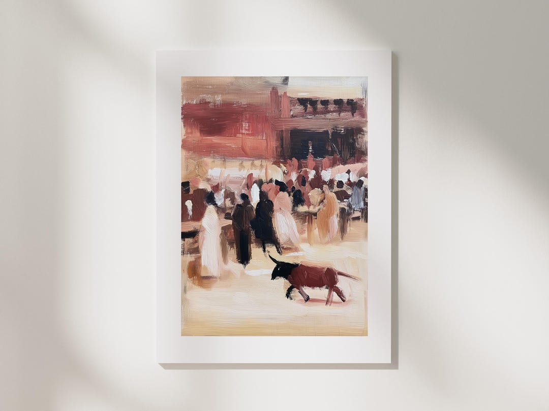 Middle Eastern Street Market Art Print | Vintage Inspired Impasto Oil ...