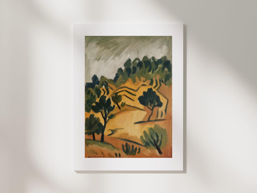Modern Abstract Savannah Landscape Art Print | Acacia Tree | Safari ...