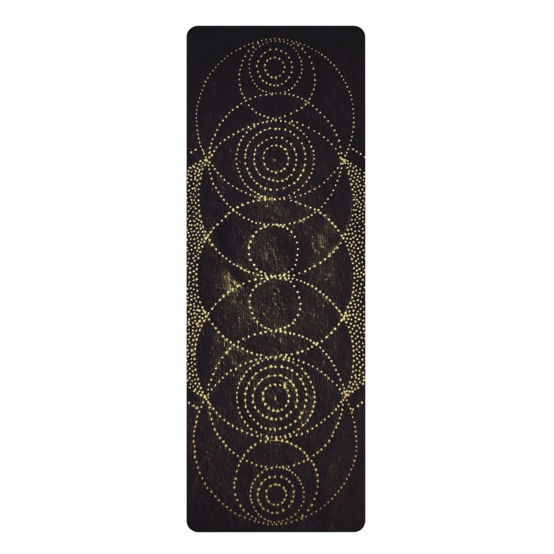 Geometric Meditating Buddha Rubber Yoga Mat | Minimal Line Art ...