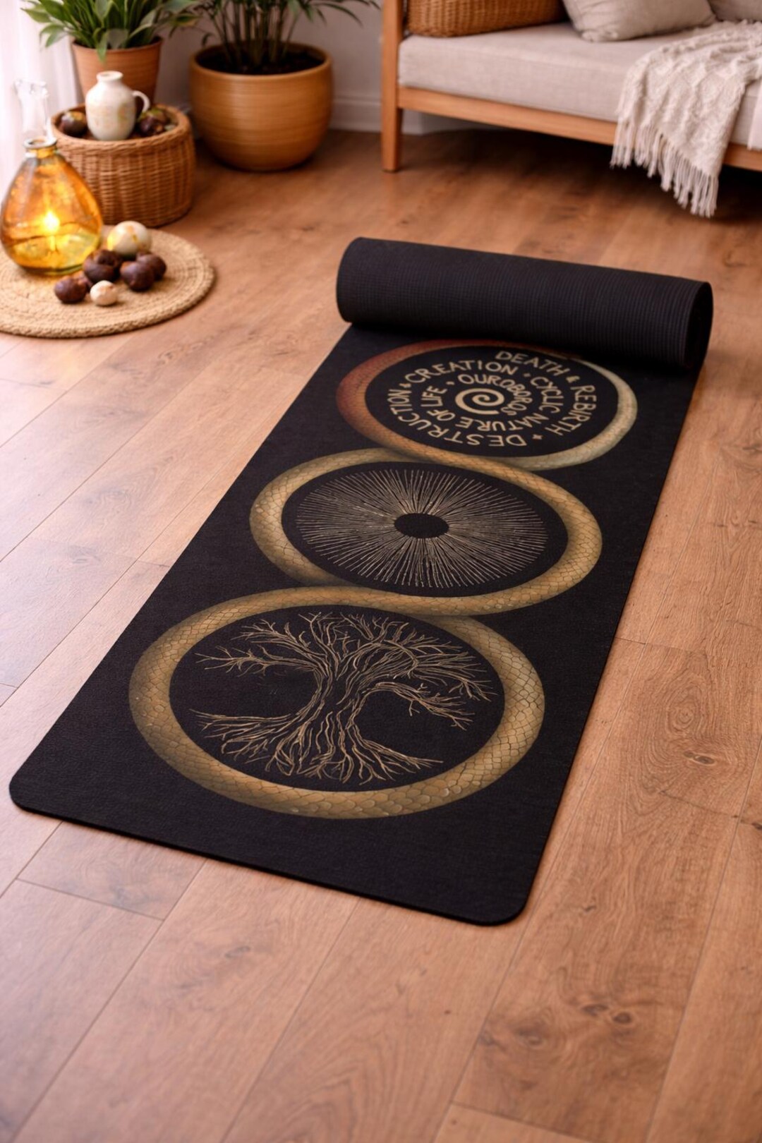 Death Rebirth Cycle Yoga Mat - Etsy