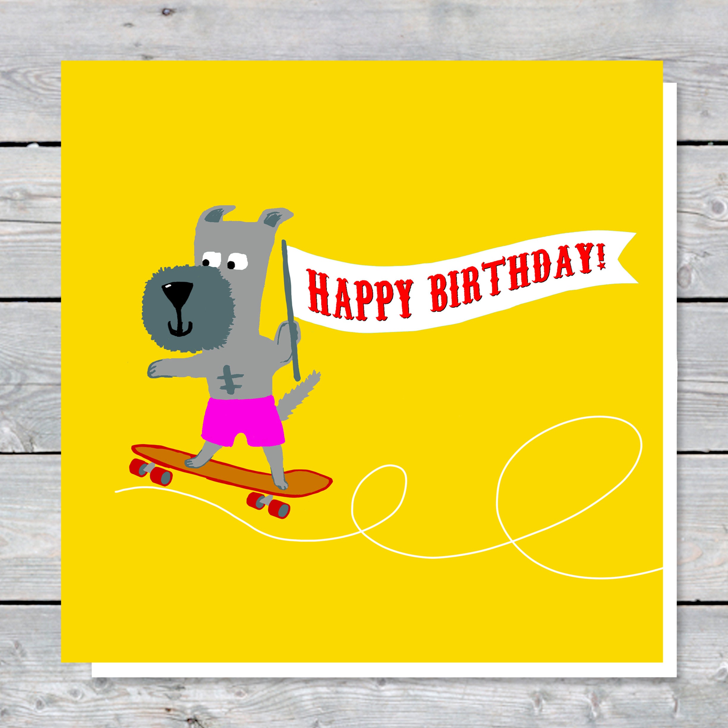 Cool Doggo SKATER Illustrated BIRTHDAY Card - Skateboarding Dog! - Etsy