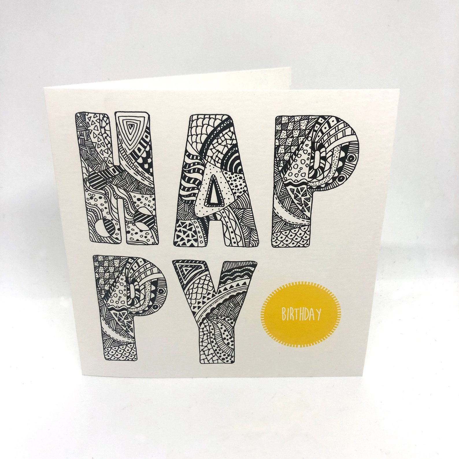 Zentangle ILLUSTRATION Contemporary Styled BIRTHDAY Card - Etsy