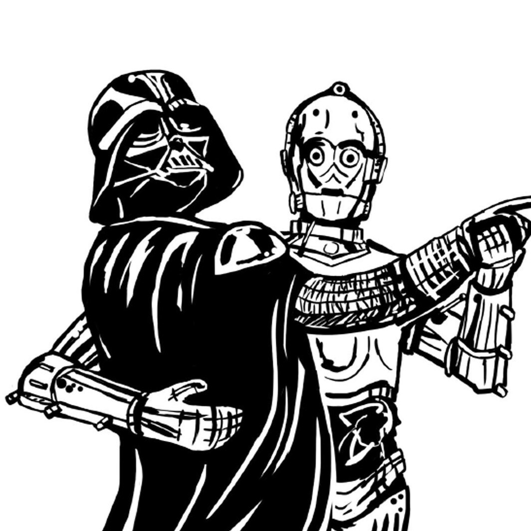 Darth Vader and C3PO DANCING Star Wars Greetings Card - Etsy