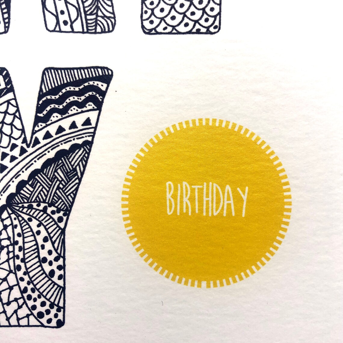 Zentangle ILLUSTRATION Contemporary Styled BIRTHDAY Card - Etsy