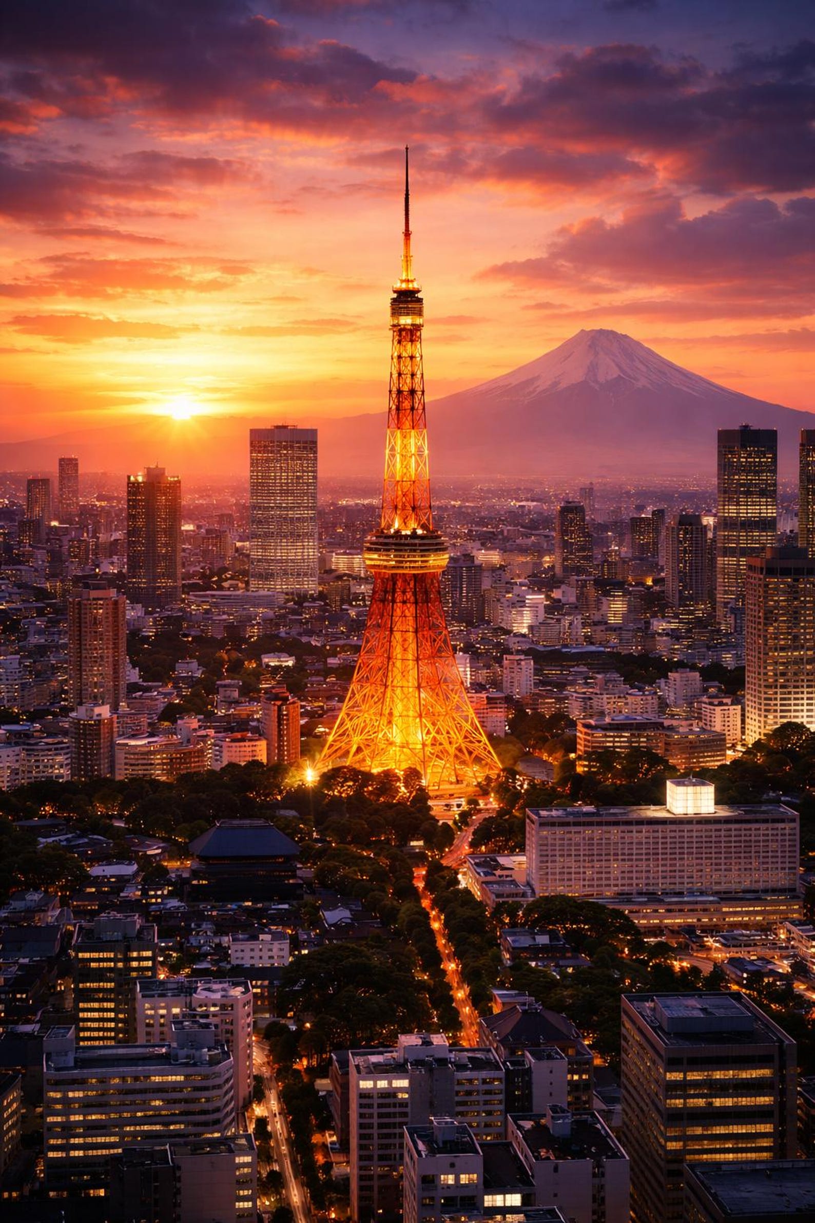Tokyo Tower Wall Art Printable | Tokyo Cityscape Digital Download ...