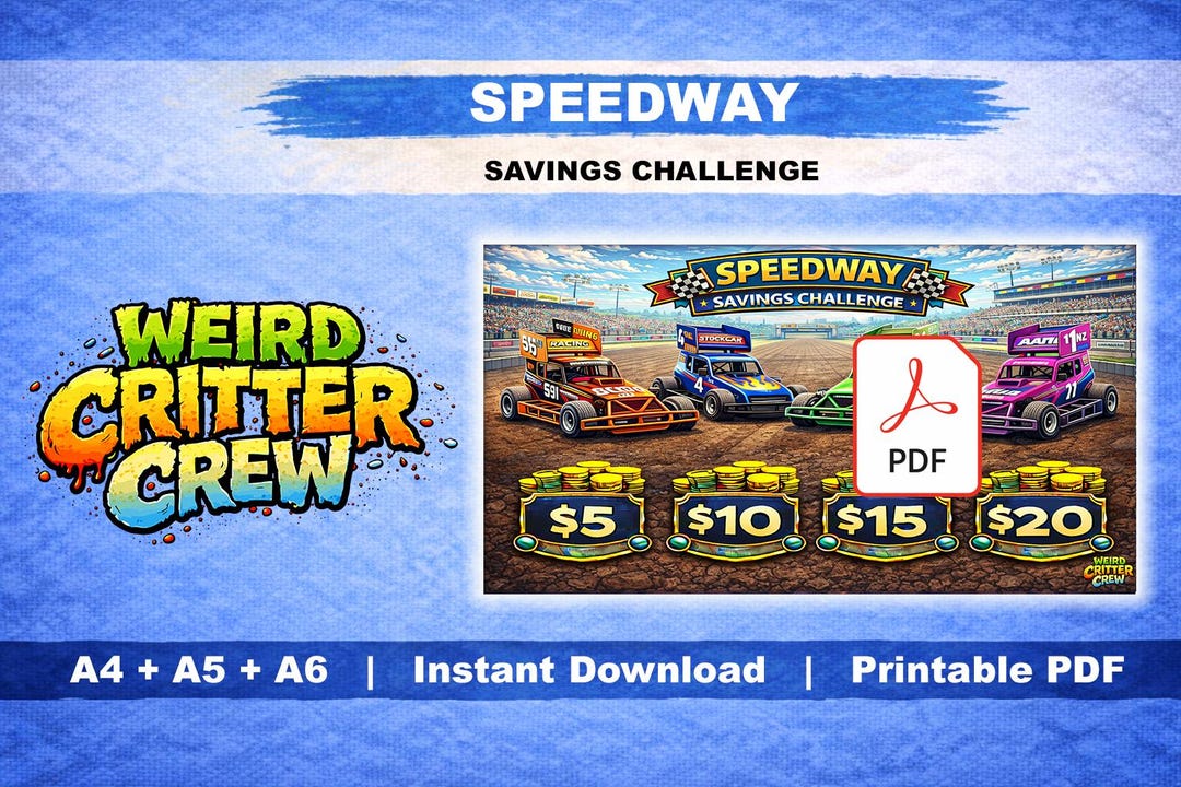 Speedway Savings Challenge | Motorsport Money Tracker (PDF Printable A4 ...