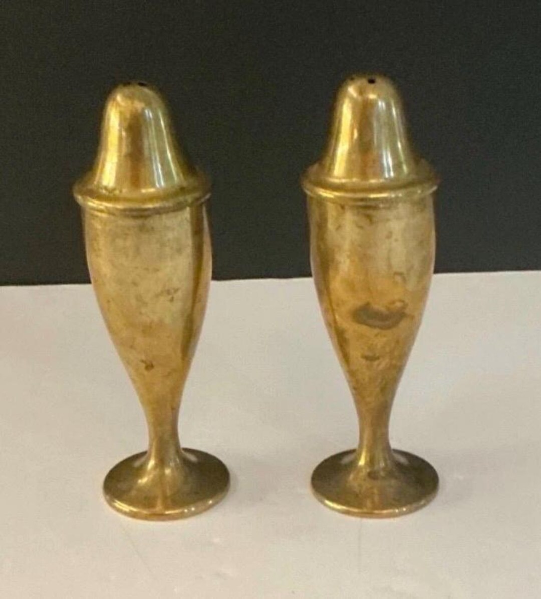 Vintage Dirilyte Dirigold Bronze Salt & Pepper Shakers Set Mid Century ...