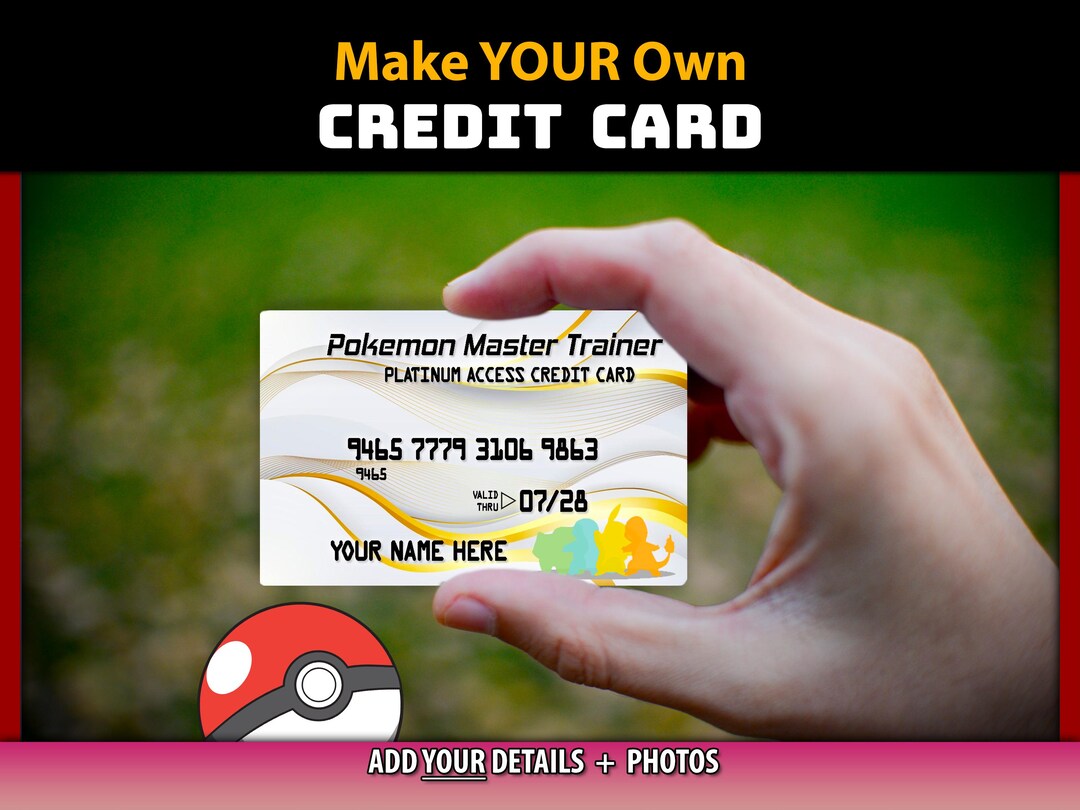 Pokémon Credit Card - Custom Prop - Full Color Cosplay Prank Gift - Etsy