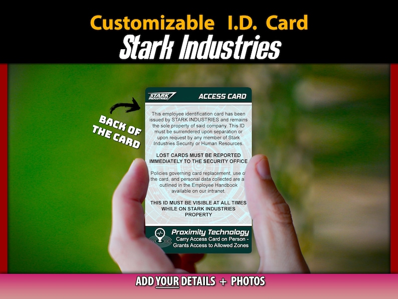 STARK Industries Employee ID Card - Avengers Customizable Full Color ...