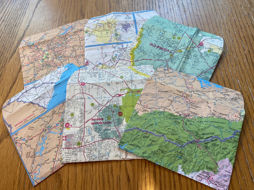 Vintage Map Envelopes & Cards - Etsy