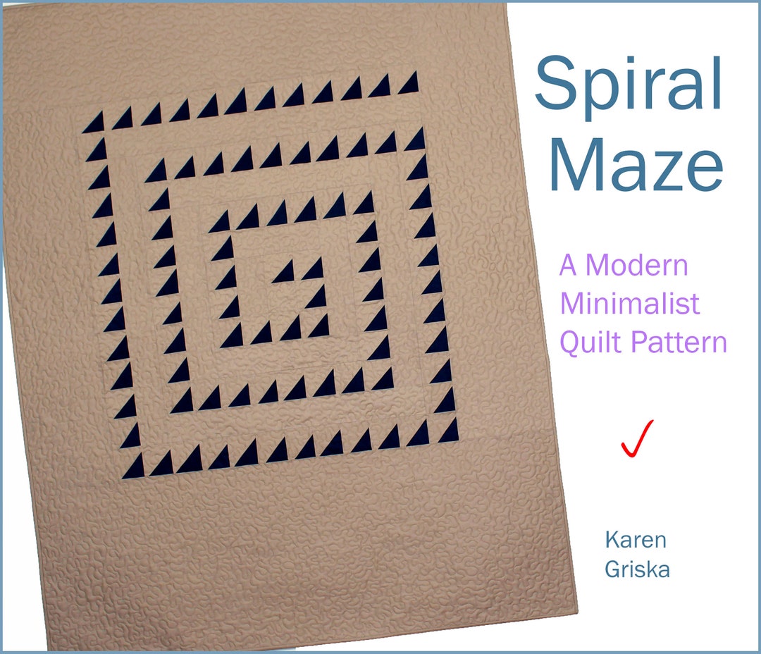 Spiral Maze Quilt Pattern, Modern Quilt Pattern, Minimalist Quilt, Wall ...