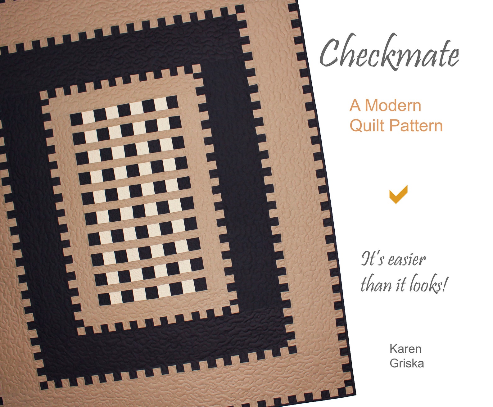 Checkmate Quilt Pattern Modern Quilt Quilt for a Man Wall - Etsy