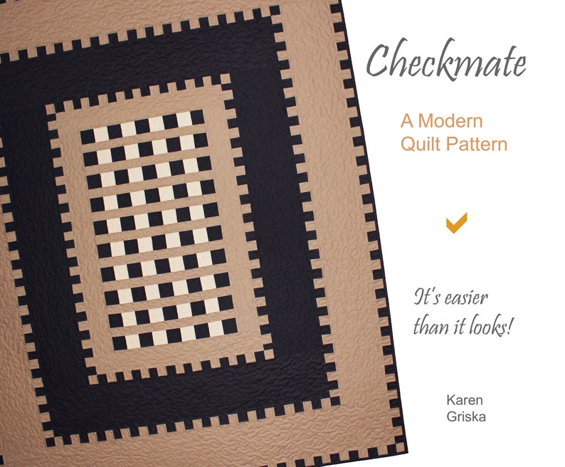 Checkmate Quilt Pattern Modern Quilt Quilt for a Man Wall - Etsy