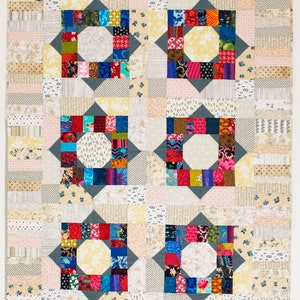 Fair and Square Quilt Pattern: Scrap Patchwork (44" X 61") (instant ...