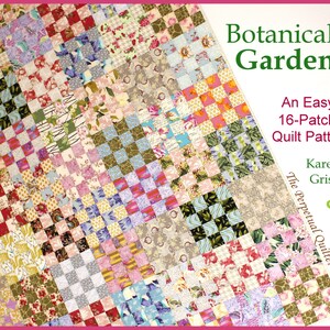 Botanical Garden Quilt Pattern, Easy Scrap Quilt Pattern, Twin Quilt ...