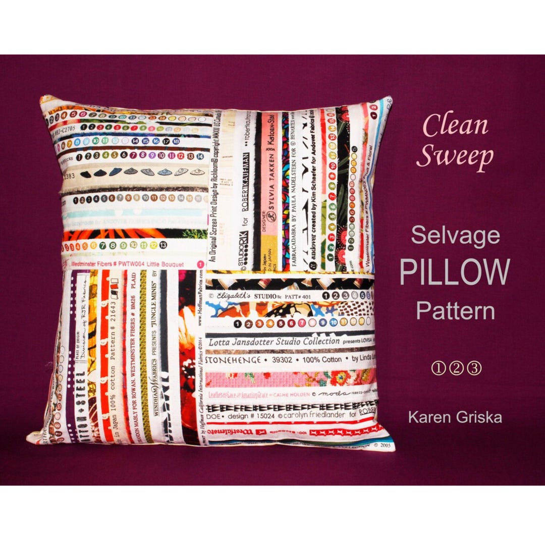 Selvage Pillow Pattern: Upcycled Quilt Fabric Art (digital PDF) - Etsy