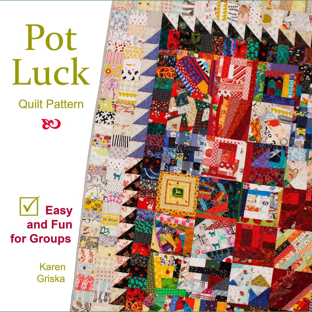 Pot Luck Quilt Pattern: Easy Scrap Improv Patchwork (PDF) - Etsy