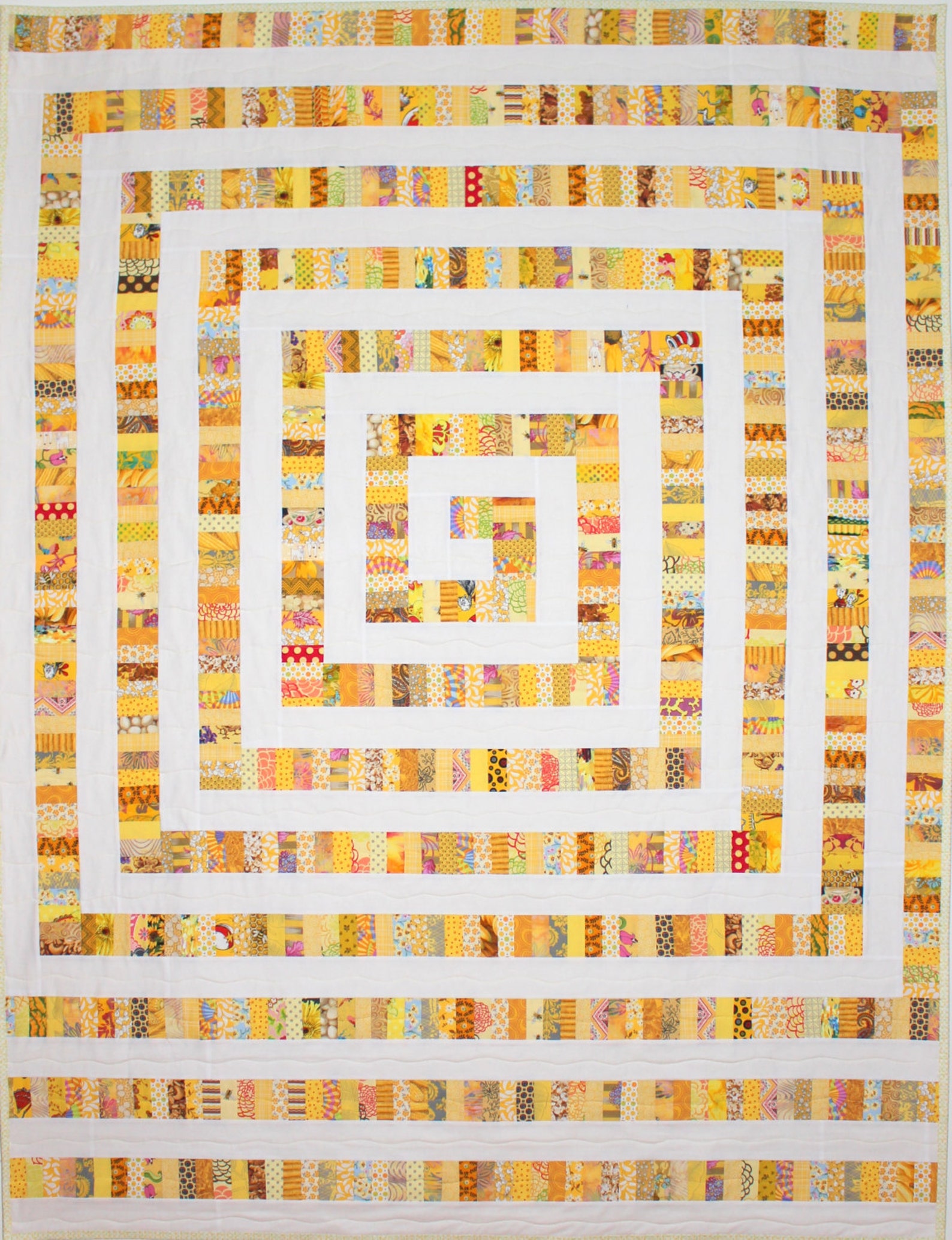 Yellow Brick Road Quilt Pattern: Modern Scrap String Quilt (PDF) - Etsy