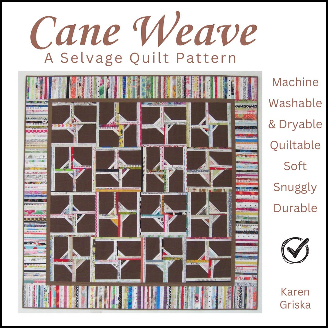 Caneweave Selvage Quilt Pattern: Upcycle Recycle (PDF Tutorial) - Etsy