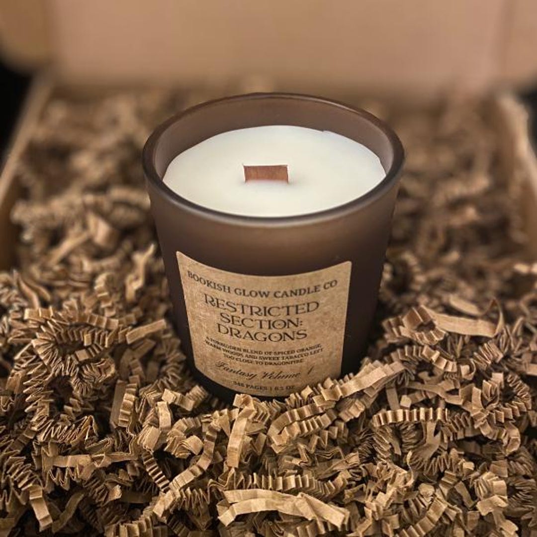 Fantasy Book Candle - Restricted Section: Dragons - Etsy