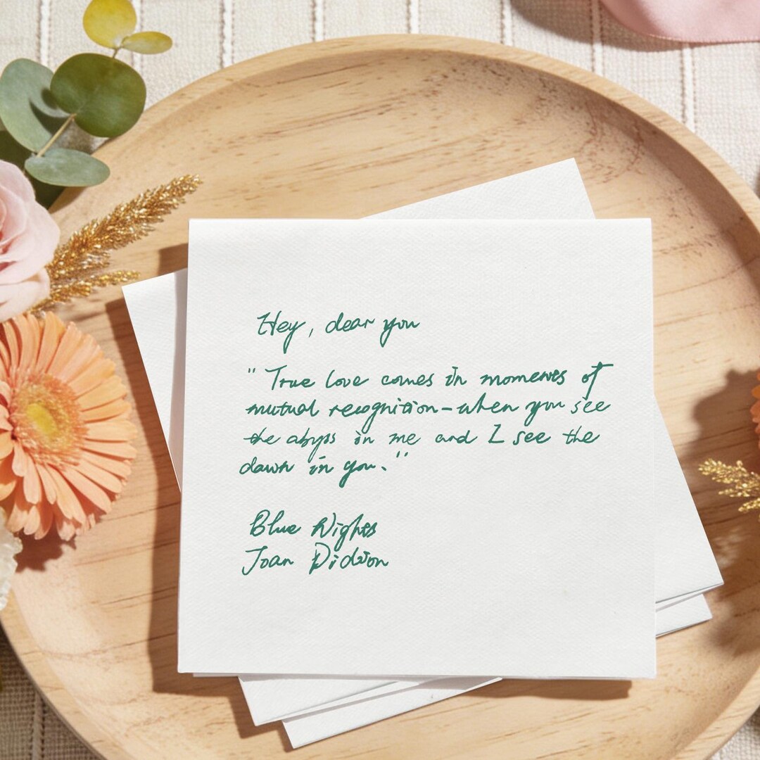 Custom Love Note Handwriting Napkins, Personalized Handwritten Note ...