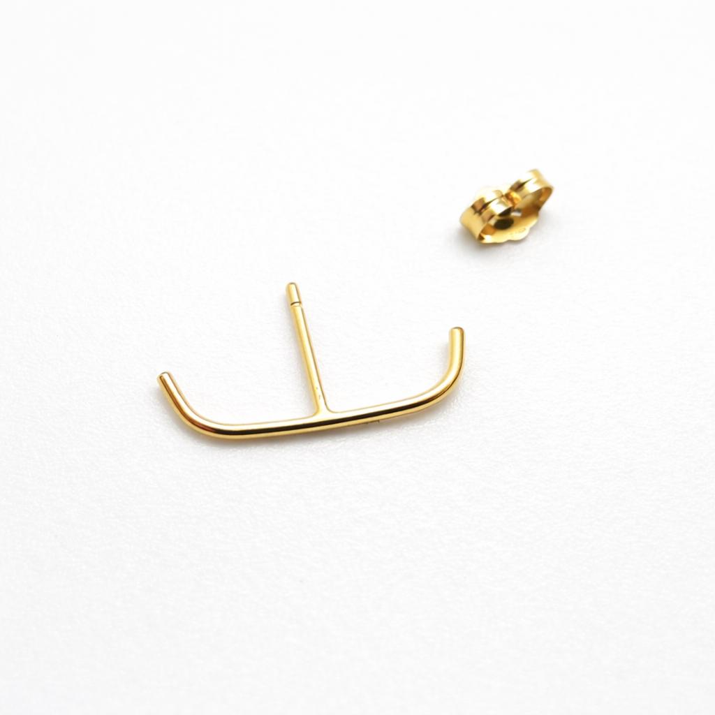 14 Karat Solid Gold Ear Cuff – Minimalist Bar Stud - Etsy