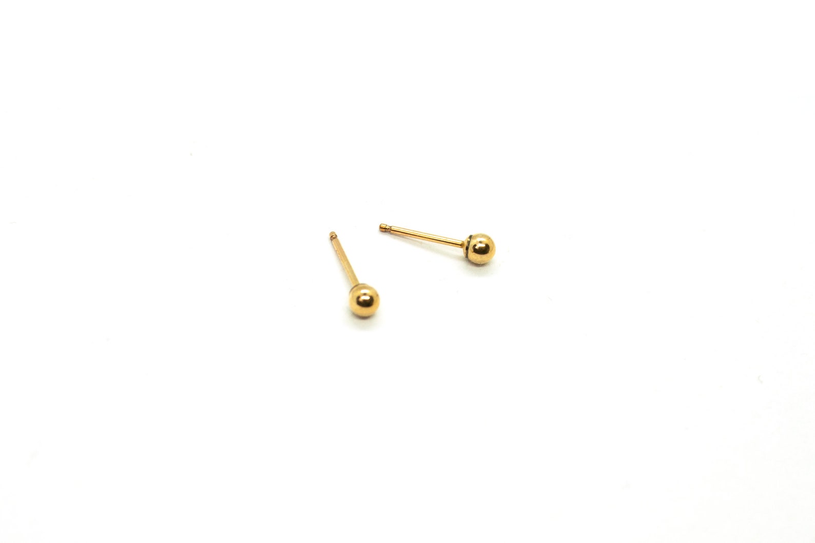 14k Solid Gold Ball Earrings Yellow Gold Ball Earring Dot - Etsy