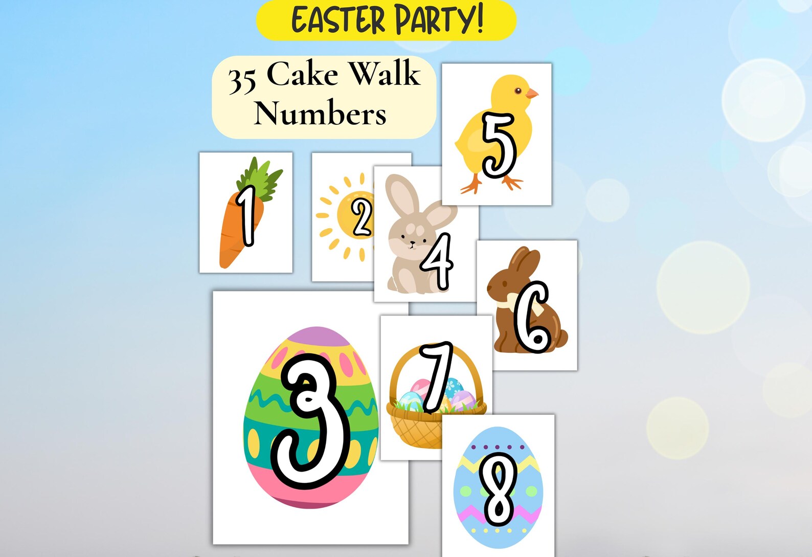 Easter Cake Walk Numbers Printable, Church Festival Activity, School ...
