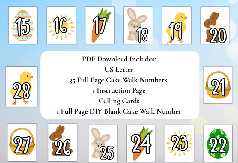 Easter Cake Walk Numbers Printable, Church Festival Activity, School ...
