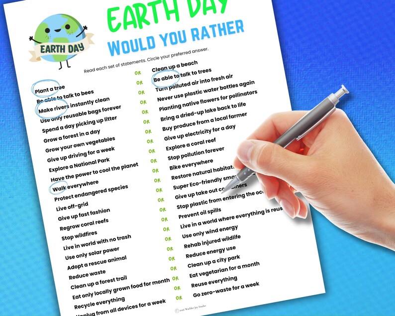 Earth Day Would You Rather Game, Earth Day This or That, Ice Breaker ...