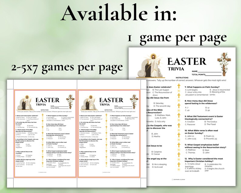 Easter Story Trivia Game, Easter Party Classroom Activity, Easter ...