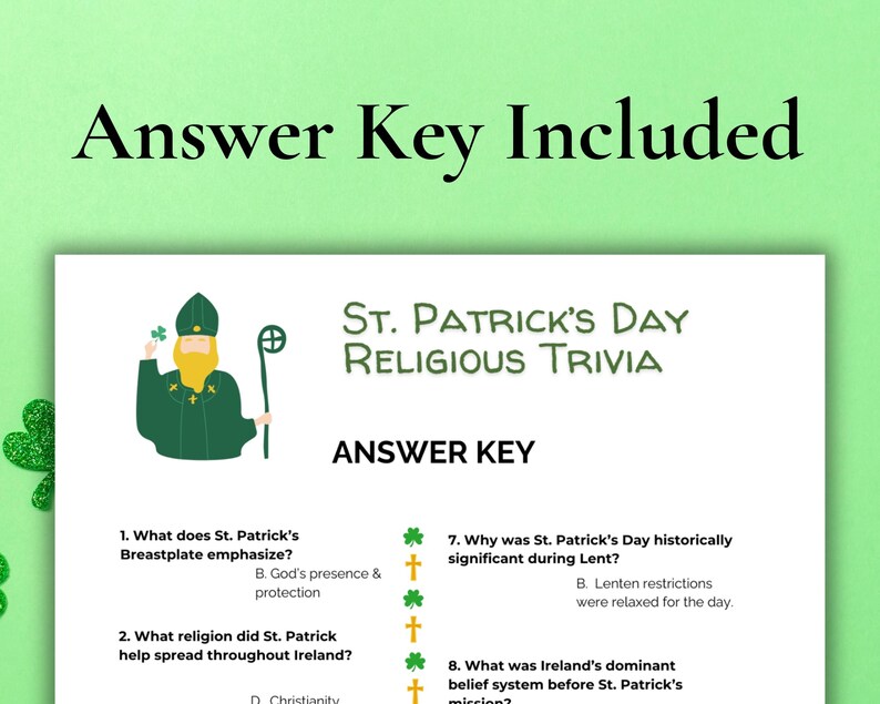 St Patrick's Christian Trivia Game, St Patrick's Day Church Game for ...