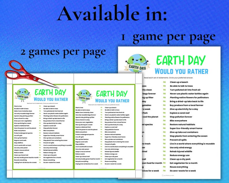 Earth Day Would You Rather Game, Earth Day This or That, Ice Breaker ...