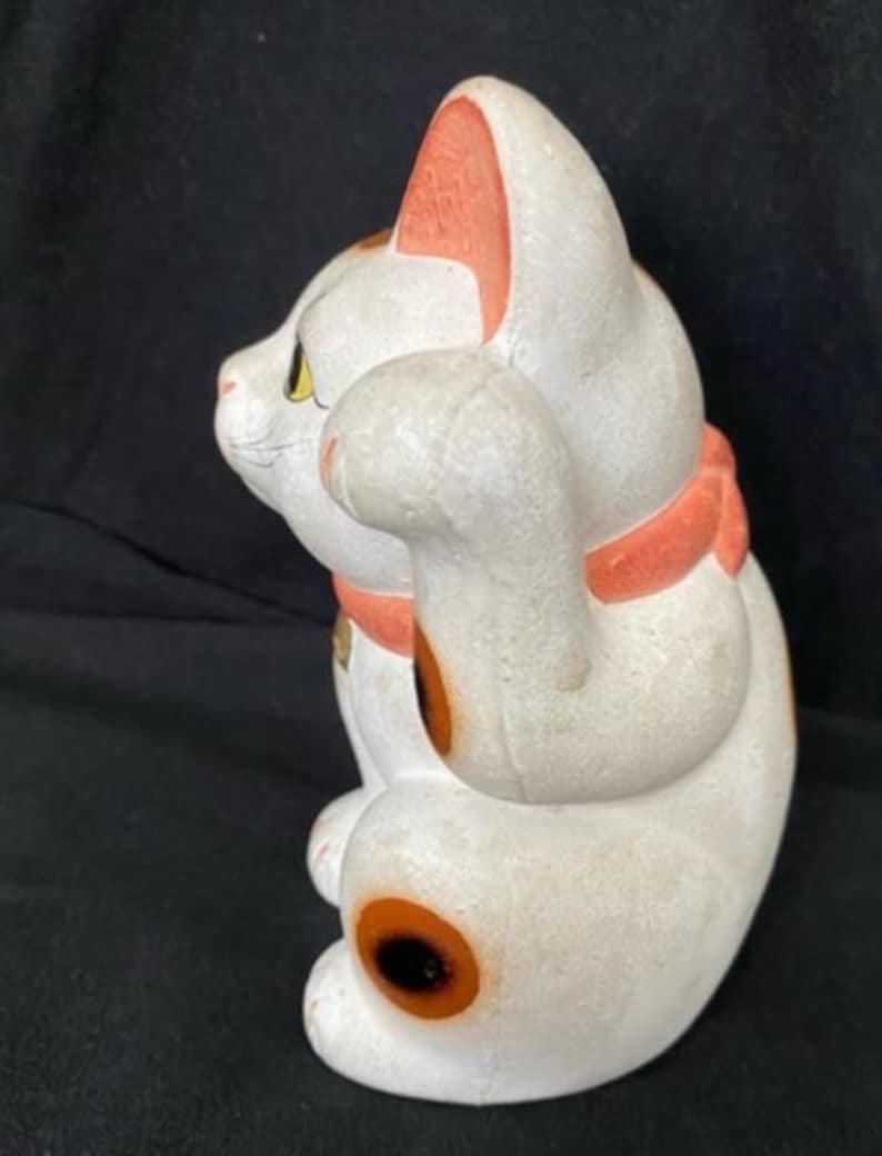 Antique Japanese Maneki Neko Lucky Cat Figurine Statue - Approx. 6 ...