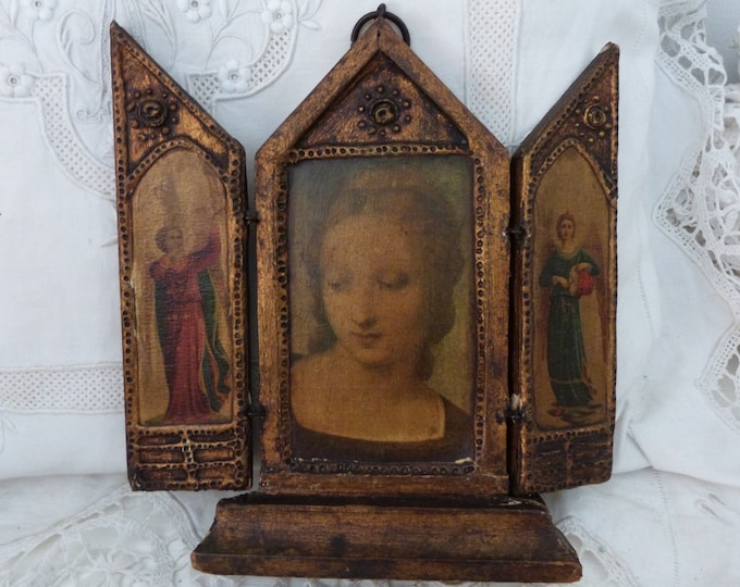 Antique Florentine Italian Triptych Madonna W Archangels - Etsy
