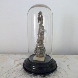 Vintage French Religious Glass Globe W Holy Virgin Mary Madonna W ...