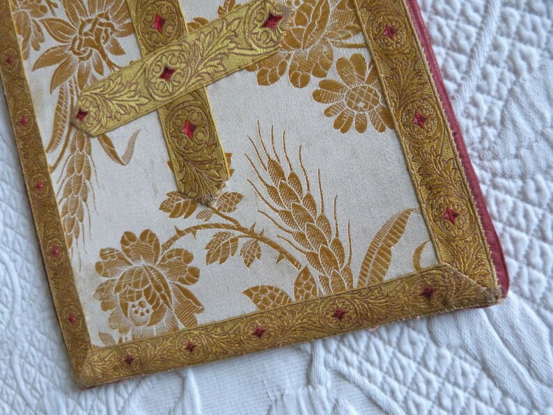 Antique French Silk Brocade Religious Western Burse Mass Bag Pocket ...