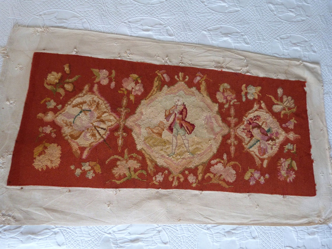 Antique French 1900s Handmade Needlepoint Needlecraft - Etsy