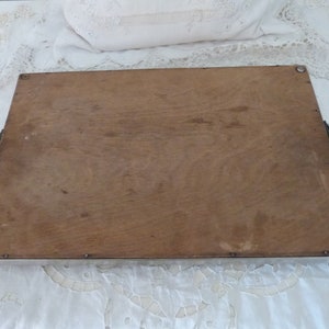 Rare Antique French Serving Tray Stand W Glass Cover, Foil Paper, Print ...