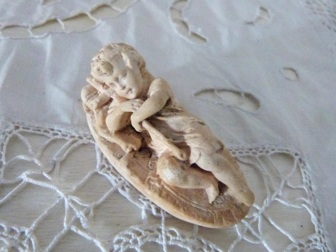 Antique French Religious Mourning Wall Statue Infant Child Jesus Christ ...
