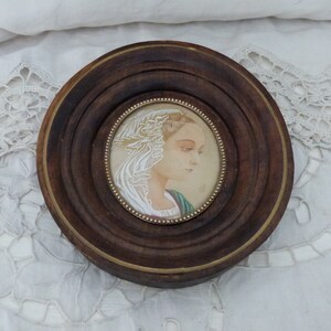 Vintage French Miniature Portrait Painting Lady Portrait Miniature ...