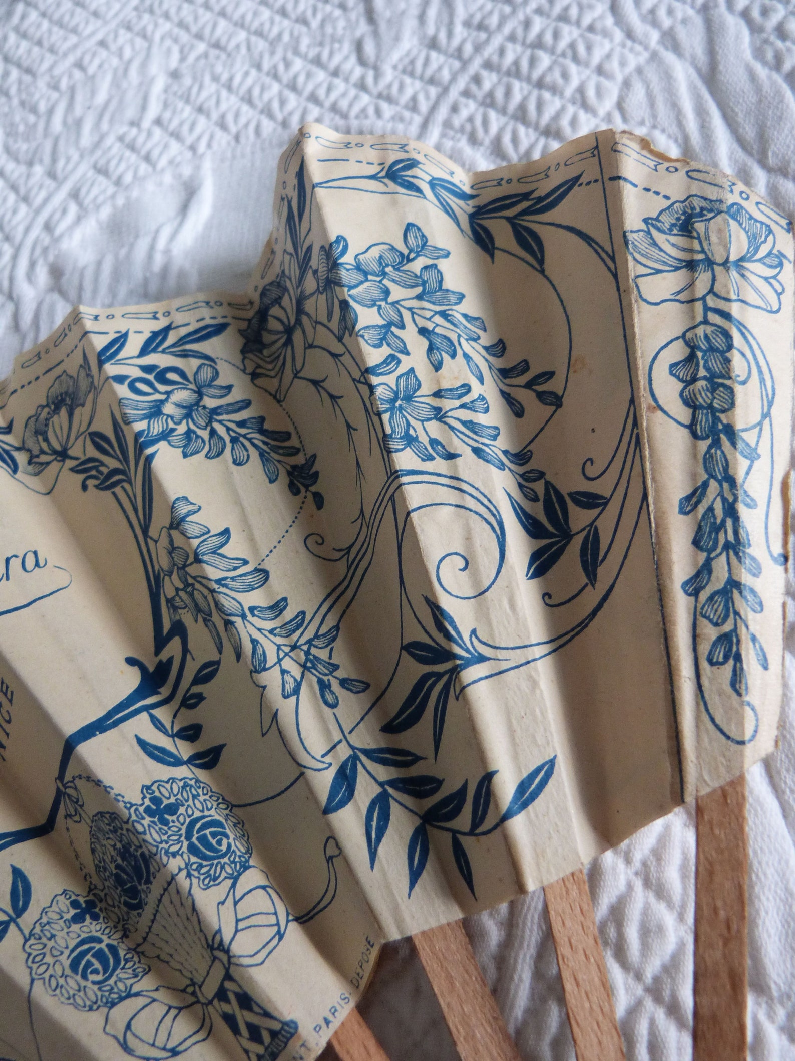 Antique Hand Fan 1900s Folding Advertising Fan Shop Riviera in Nice ...