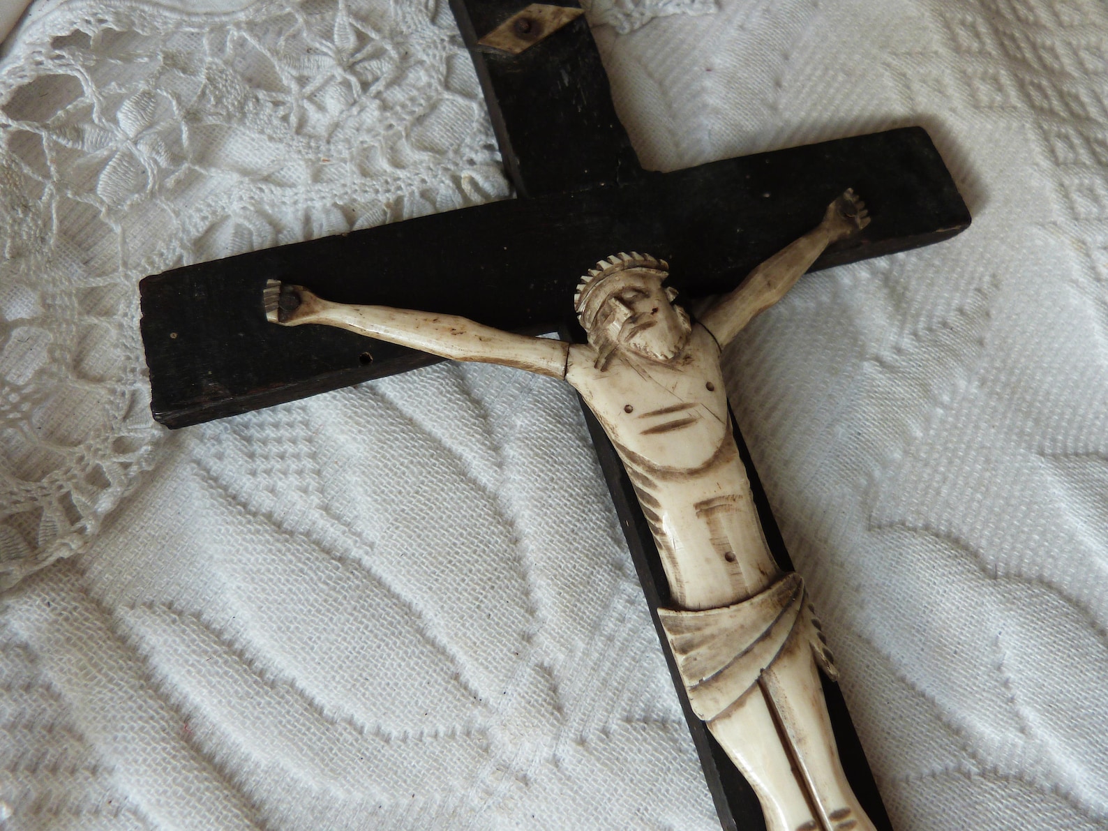 Antique French 1700s Jansenist Bone Corpus Christi RARE Religious Art ...